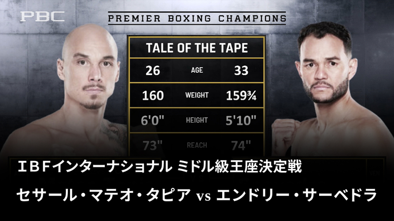 エキサイトマッチ2024～世界プロボクシング IBFインターナショナル ミドル級王座決定戦 セサール・マテオ・タピア vs エンドリー・サーベドラ | WOWOWオンデマンドで見る