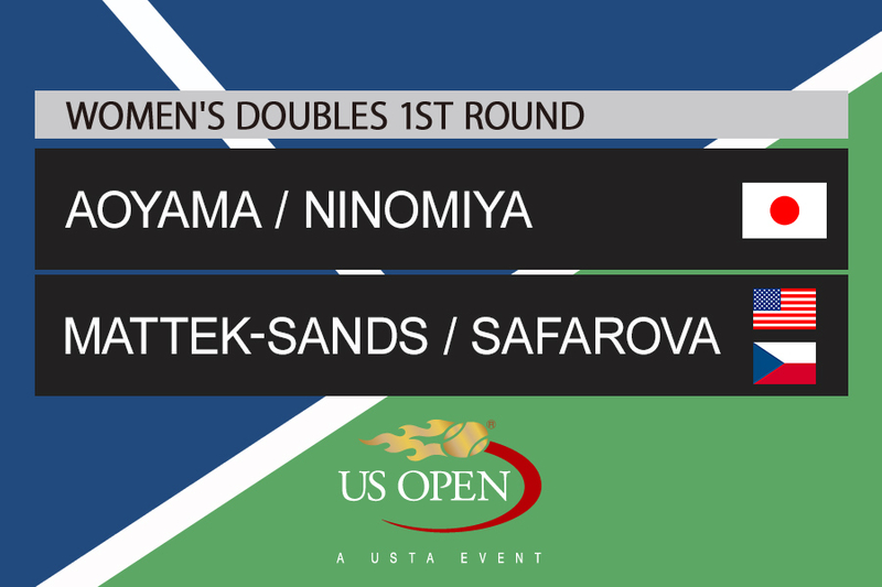 全米オープンテニス2016【ダブルス】 女子1回戦 青山 修子 二宮 真琴 Vs Bマテック サンズ Lサファロバ Wowow
