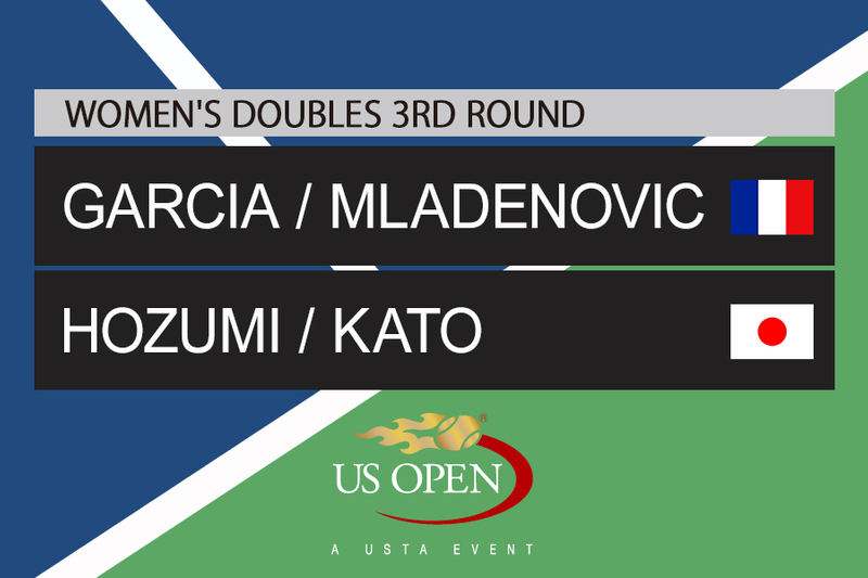 【ダイジェスト】全米オープンテニス2016 女子ダブルス3回戦 Cガルシア Kムラデノビッチ Vs 穂積 絵莉 加藤 未唯