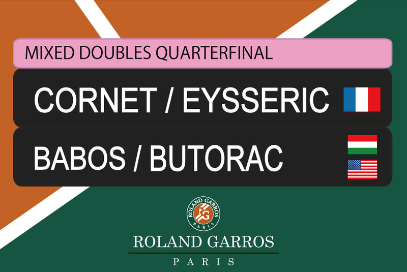 全仏オープンテニス2014【ダブルス】 ミックス準々決勝 A・コルネ J・エイセリック Vs T・バボス E・ブートラック
