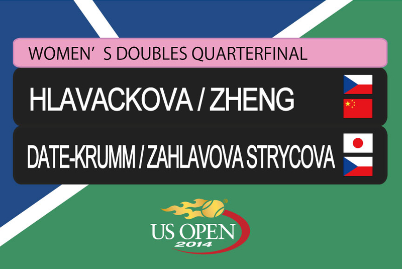 全米オープンテニス2014【ダブルス】 女子準々決勝 A・フラバチコバ ジェン・ジー Vs クルム伊達公子 B・ザーラボバ ストリコバ