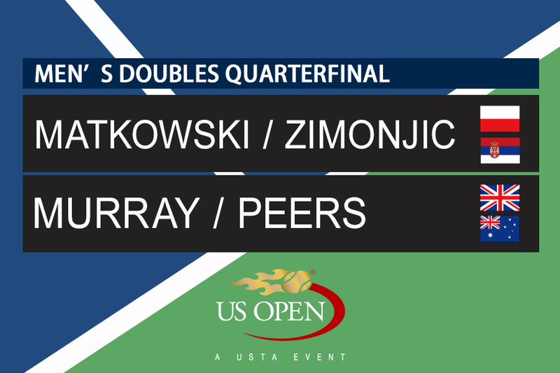 全米オープンテニス2015【ダブルス】 男子準々決勝 M・マトコフスキ N・ジモニッチ Vs J・マレー J・ピアース Wowow