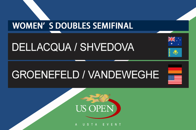 全米オープンテニス2015【ダブルス】 女子準決勝 C・デラクア Y・シュウェドワ Vs A・グロエネフェルト C・バンダウェイ