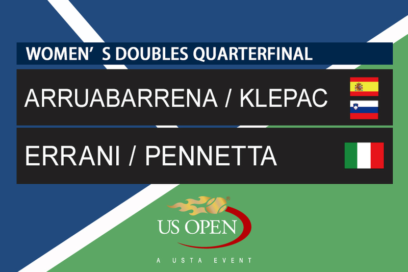 全米オープンテニス2015【ダブルス】 女子準々決勝 L・アロアバレーナ A・クレパーチ Vs S・エラーニ F・ペンネッタ