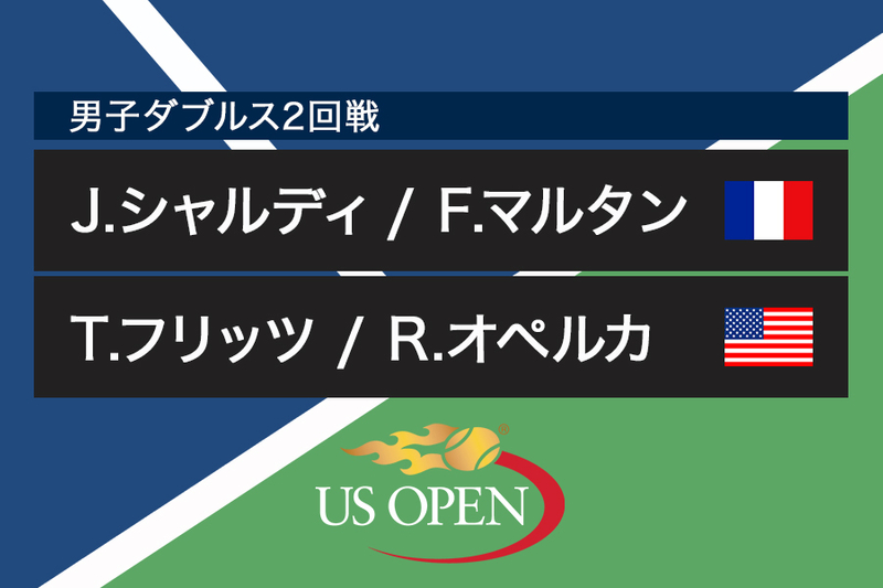 全米オープンテニス2017【ダブルス】 男子2回戦 Jシャルディ Fマルタン Vs Tフリッツ Rオペルカ Wowow