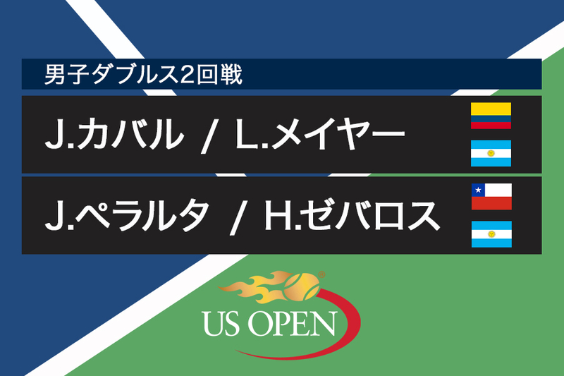 全米オープンテニス2017【ダブルス】 男子2回戦 Jカバル Lメイヤー Vs Jペラルタ Hゼバロス Wowow