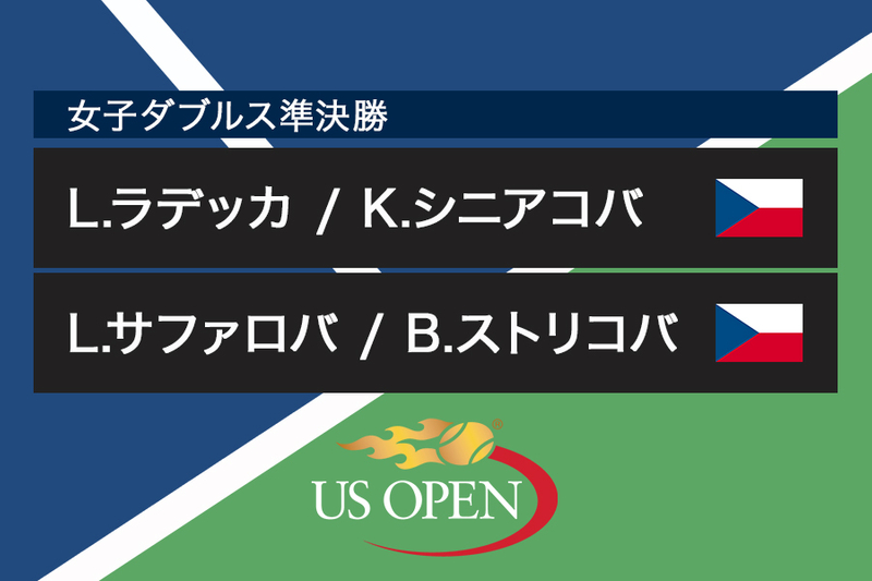 全米オープンテニス2017【ダブルス】 女子準決勝 Lラデッカ Kシニアコバ Vs Lサファロバ Bストリコバ Wowow