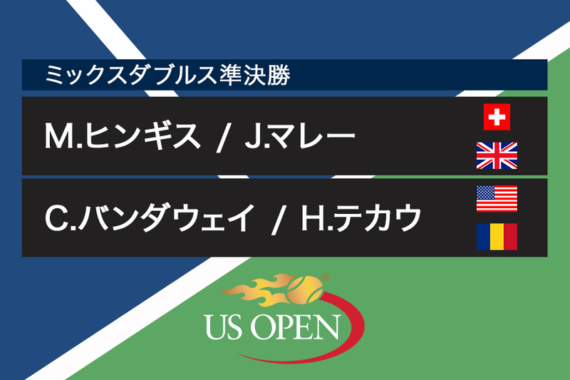 全米オープンテニス2017【ダブルス】 ミックス準決勝 Mヒンギス Jマレー Vs Cバンダウェイ Hテカウ Wowow