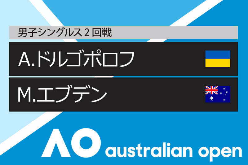 全豪オープンテニス2018【男子】 2回戦 Aドルゴポロフ Vs Mエブデン Wowowオンデマンドで見る