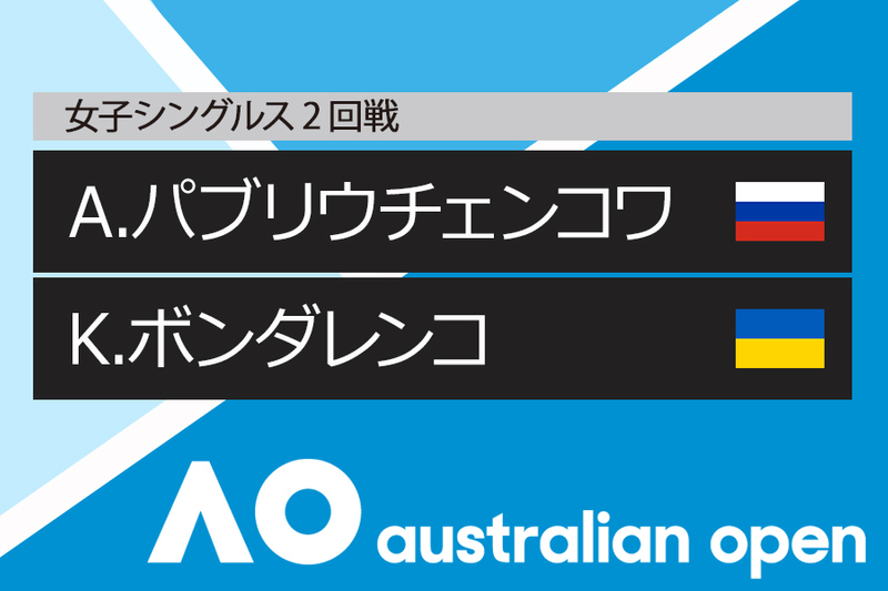 全豪オープンテニス2018【女子】 2回戦 Aパブリウチェンコワ Vs Kボンダレンコ Wowowオンデマンドで見る