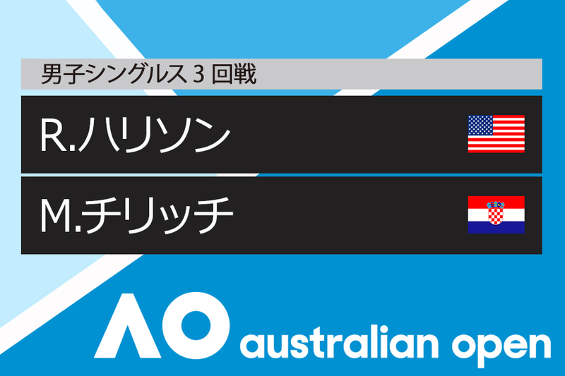 全豪オープンテニス2018【男子】 3回戦 Rハリソン Vs Mチリッチ Wowowオンデマンドで見る