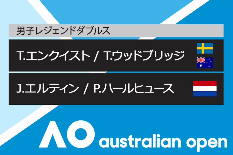全豪オープンテニス2018【ダブルス】 男子レジェンド Tエンクイスト Tウッドブリッジ Vs Jエルティン Pハールヒュース