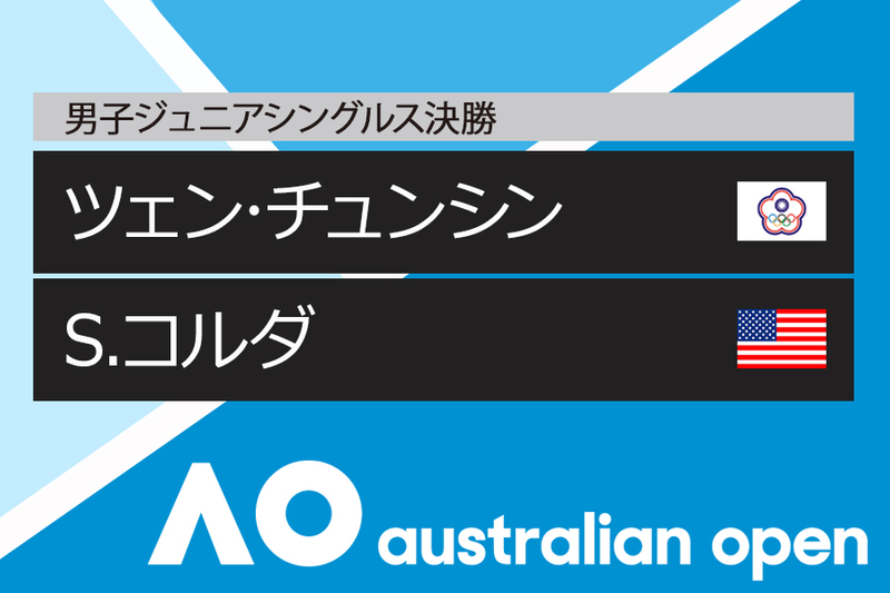 全豪オープンテニス2018【男子】 ジュニア決勝 ツェン･チュンシン Vs Sコルダ Wowowオンデマンドで見る