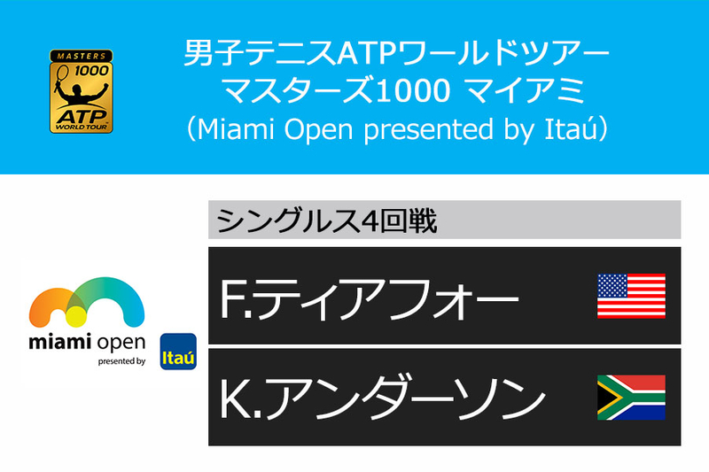 男子テニスatpワールドツアー2018 マスターズ1000 マイアミ シングルス4回戦 Fティアフォー Vs Kアンダーソン