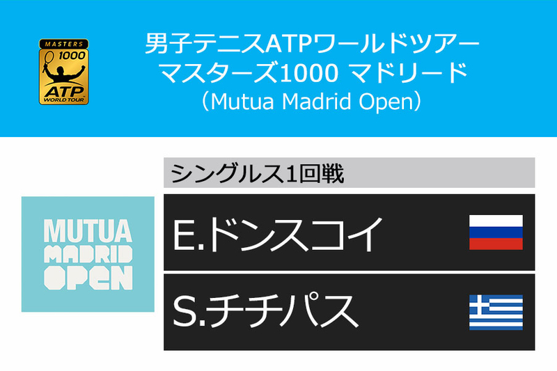 男子テニスatpワールドツアー2018 マスターズ1000 マドリード シングルス1回戦 Eドンスコイ Vs Sチチパス Wowow
