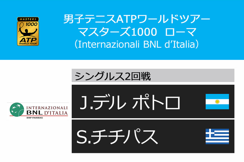男子テニスatpワールドツアー2018 マスターズ1000 ローマ シングルス2回戦 Jデル ポトロ Vs Sチチパス Wowow