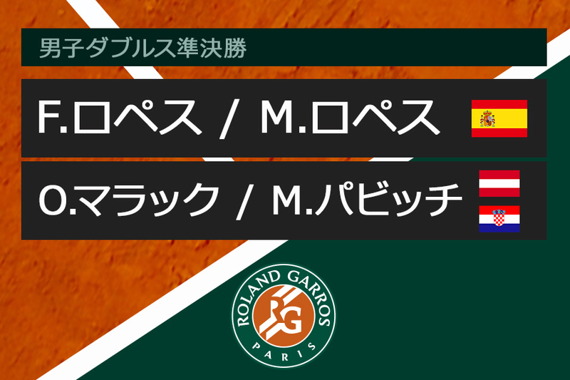 全仏オープンテニス2018【ダブルス】 男子準決勝 Fロペス Mロペス Vs Oマラック Mパビッチ Wowowオンデマンドで見る