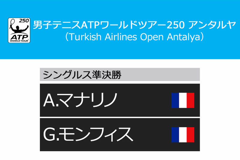 男子テニスATPワールドツアー2018 250 アンタルヤ シングルス準決勝 A.マナリノ vs G.モンフィス | WOWOWオンデマンドで見る