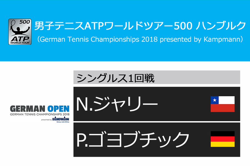 男子テニスatpワールドツアー2018 500 ハンブルク シングルス1回戦 Nジャリー Vs Pゴヨブチック Wowowオンデマンドで見る