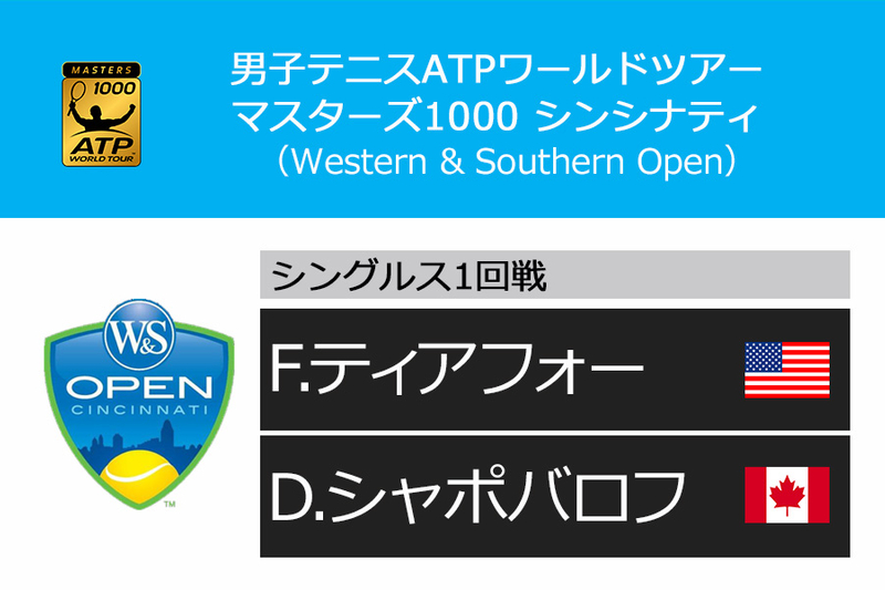 男子テニスatpワールドツアー2018 マスターズ1000 シンシナティ シングルス1回戦 Fティアフォー Vs Dシャポバロフ