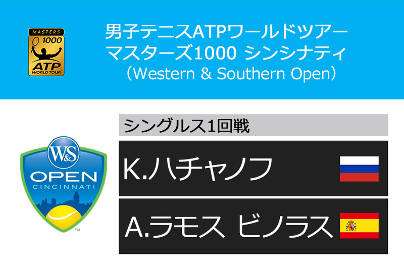 男子テニスatpワールドツアー2018 マスターズ1000 シンシナティ シングルス1回戦 Kハチャノフ Vs Aラモス ビノラス