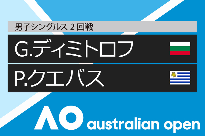 全豪オープンテニス2019【男子】 2回戦 Gディミトロフ Vs Pクエバス Wowowオンデマンドで見る