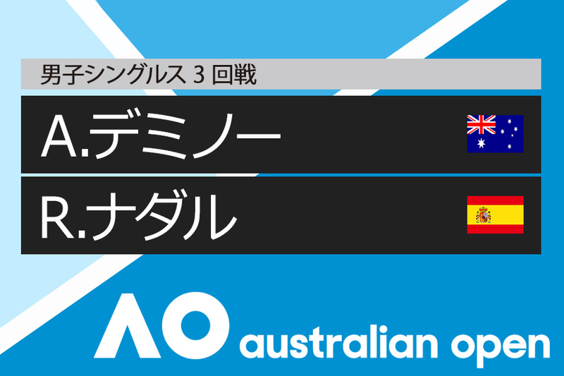 全豪オープンテニス2019【男子】 3回戦 Aデミノー Vs Rナダル Wowowオンデマンドで見る