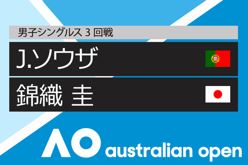 全豪オープンテニス2019【男子】 2019年 全豪 3回戦 Jソウザ Vs 錦織 圭 Wowowオンデマンドで見る