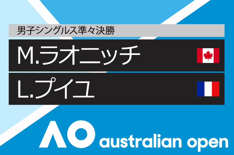 全豪オープンテニス2019【男子】 準々決勝 Mラオニッチ Vs Lプイユ Wowowオンデマンドで見る