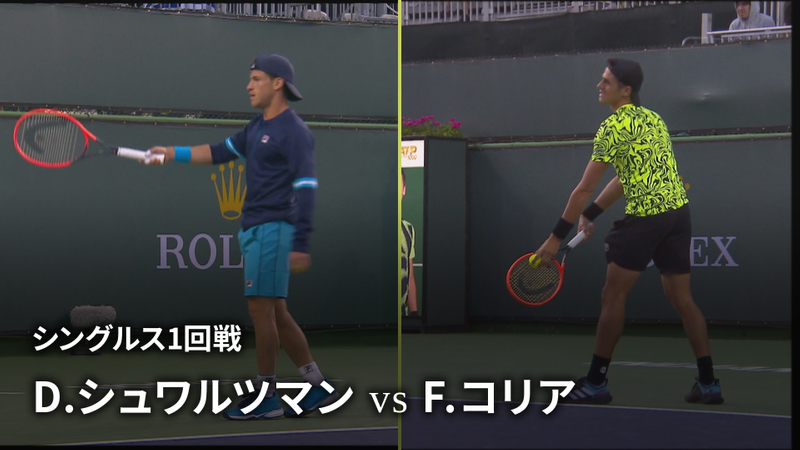 男子テニスatpツアー2023 マスターズ1000 インディアンウェルズ シングルス1回戦 Dシュワルツマンarg Vs Fコリア
