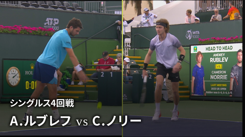 男子テニスatpツアー2023 マスターズ1000 インディアンウェルズ シングルス4回戦 Aルブレフ Vs Cノリーgbr