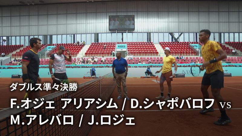 男子テニスatpツアー2023 マスターズ1000 マドリード ダブルス準々決勝 Fオジェ アリアシムcan Dシャポバロフ