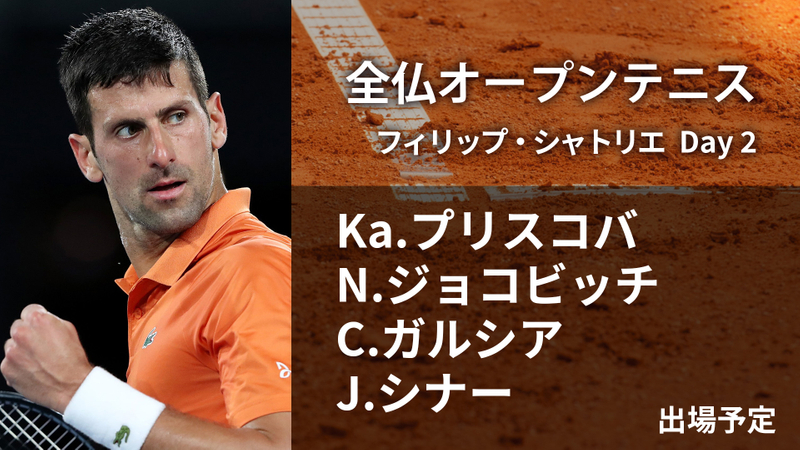 全仏オープンテニス2023 第2日 フィリップ・シャトリエ Wowowオンデマンドで見る