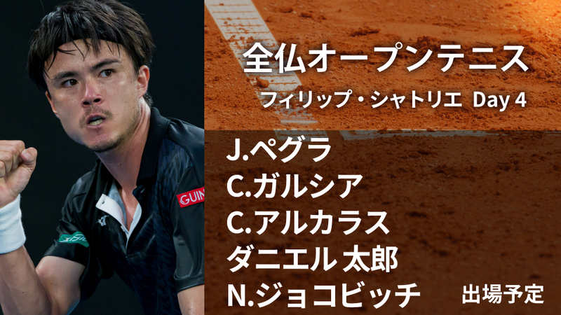 全仏オープンテニス2023 第4日 フィリップ・シャトリエ Wowowオンデマンドで見る