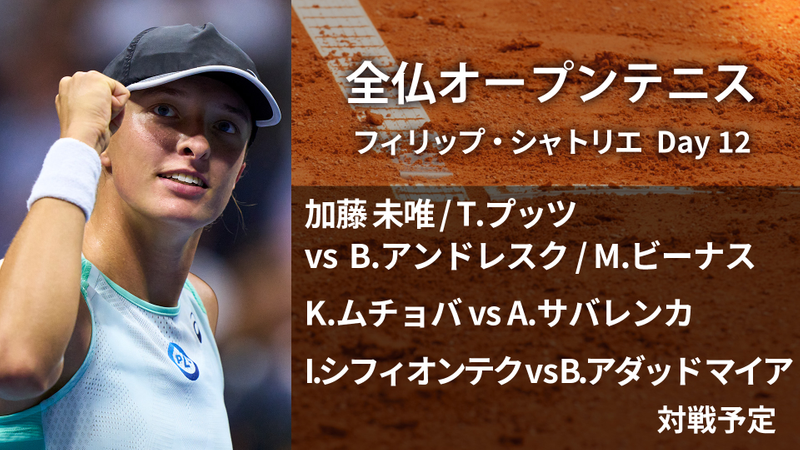 全仏オープンテニス2023 第12日 フィリップ・シャトリエ Wowowオンデマンドで見る