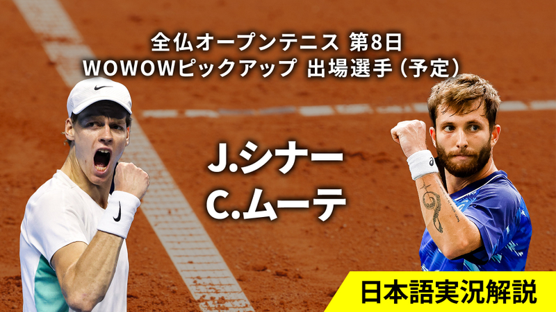 全仏オープンテニス2024 第8日 男女シングルス4回戦 Wowowオンデマンドで見る