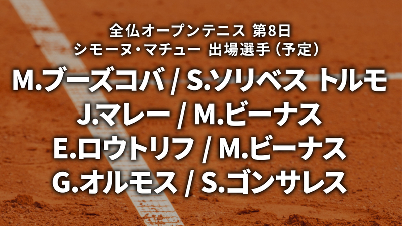 全仏オープンテニス2024 第8日 シモーヌ・マチュー Wowowオンデマンドで見る