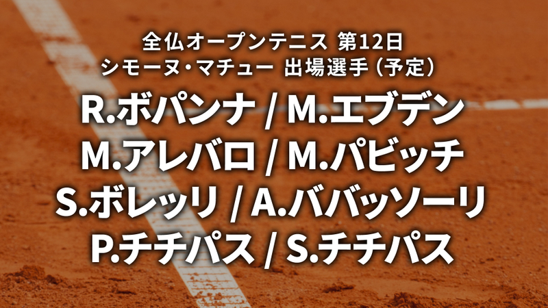 全仏オープンテニス2024 第12日 シモーヌ・マチュー Wowowオンデマンドで見る